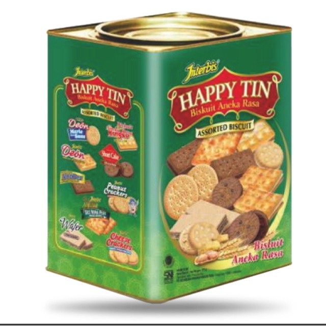 Jual Interbis Happy Tin 630gr Biskuit Kaleng Lebaran | Shopee Indonesia