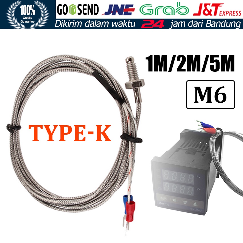 Jual 1/2/5M M6 Jenis Sekrup Thermocouple Termokopel Type K Garis ...