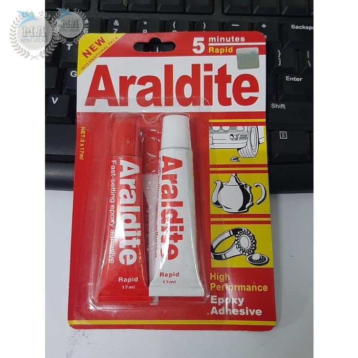 Jual OLS Lem besi araldite araldit merah 5 menit epoxy resin+hardener ...