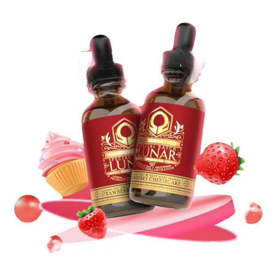 Jual LIQUID FREEBASE LUNAR HEXOHM BY EMKAY 60ML STRAWBERRY CHEESECAKE ...
