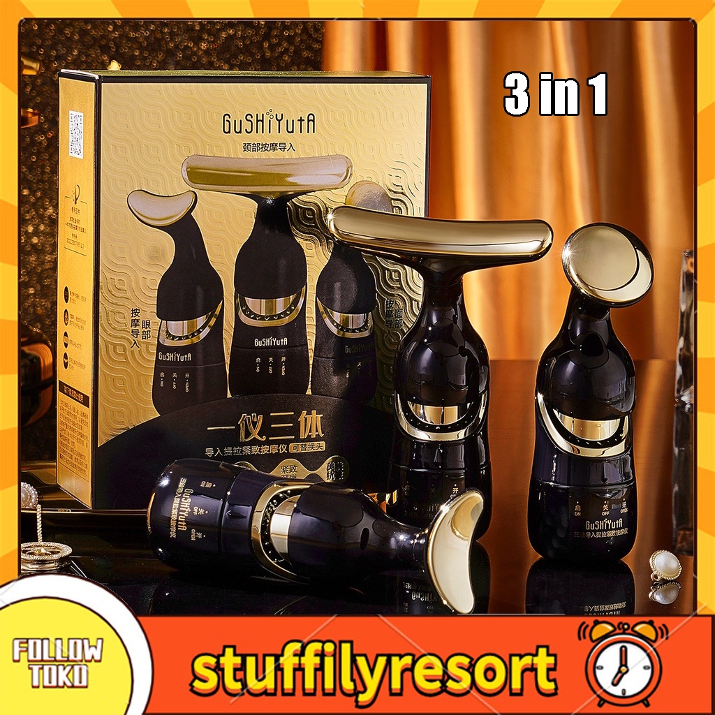 Jual 3 in 1 Alat Setrika Wajah Perawatan Kulit Pijat Wajah Anti Penuaan ...