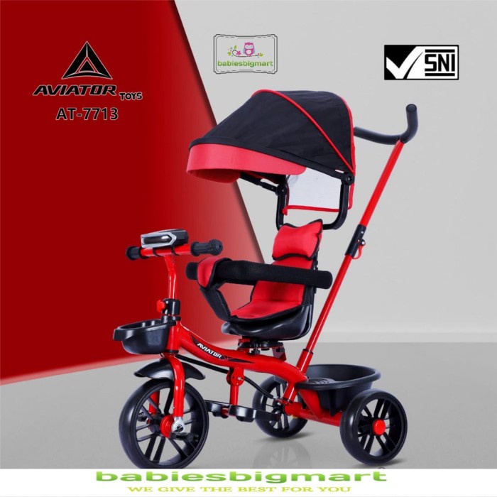 Jual Sepeda Anak Roda 3 Tiga Tricycle Aviator AT 7713 / AT 7717 Musik ...