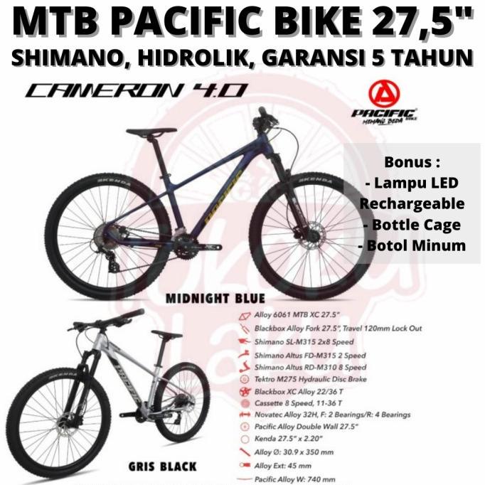 Jual MTB PACIFIC BIKE 27,5 CAMERON 4.0 SEPEDA GUNUNG HIDROLIK SHIMANO ...