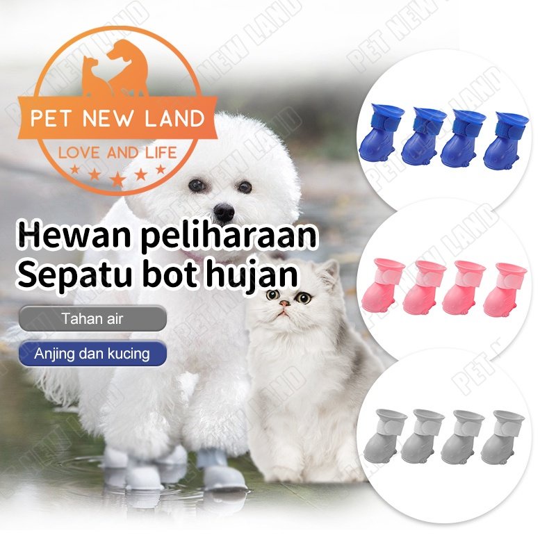 Jual Sepatu Anjing 4 Pcs Sepatu Kucing Murah Karet Anti Air Kostum ...