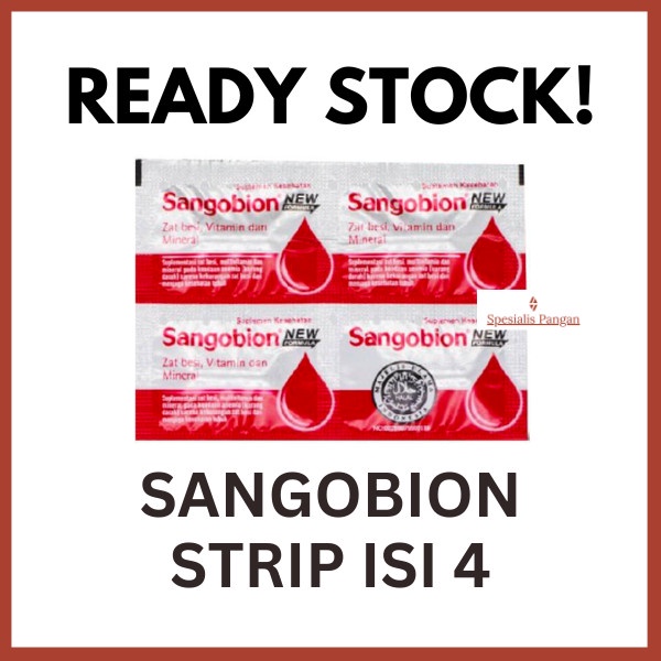 Jual SANGOBION STRIP ISI 4 KAPLET OBAT TAMBAH DARAH SUPPLEMEN DARAH ...