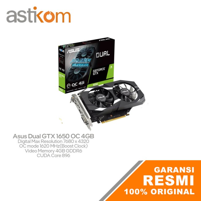 Jual VGA Asus Dual Geforce GTX 1650 OC 4GB GDDR6 P-V2 | Shopee Indonesia