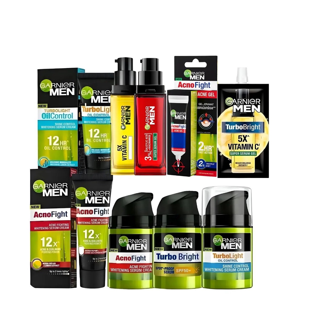 Jual GARNIER Men Acno Fight Acne Fighting & Turbo Bright Spot Proof Serum | Serum Wajah Pria ...
