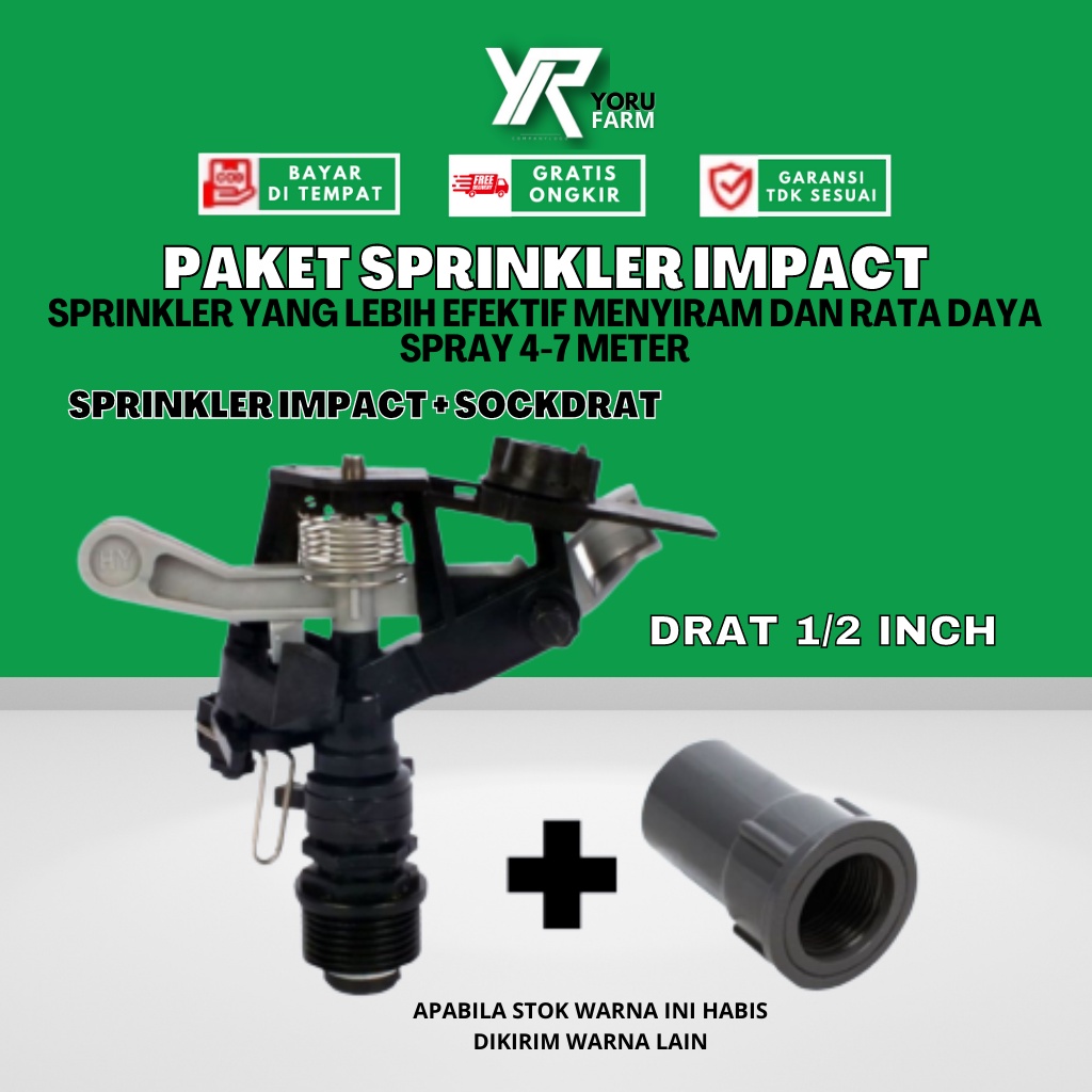 Jual Impact Sprinkler Pertanian Sprinkler Putar Plus Drat Sambungan ...