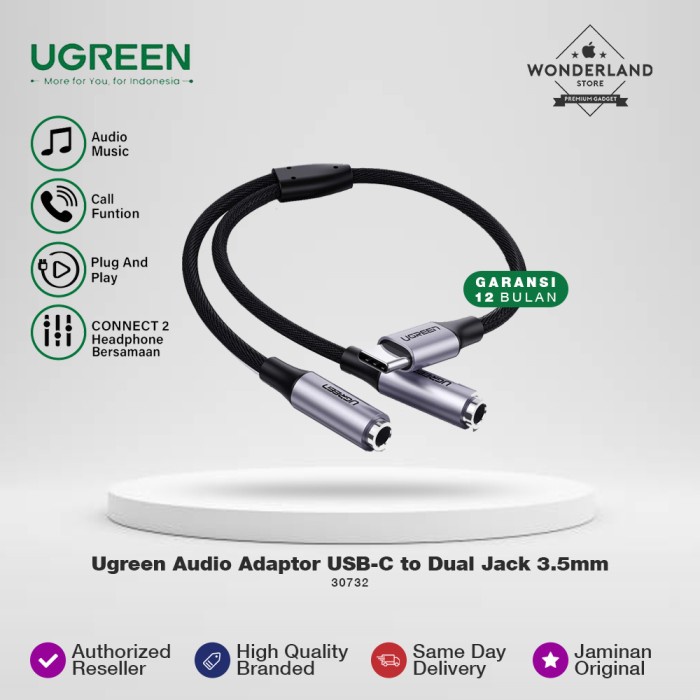 Jual Ugreen USB-C to Dual Jack 3.5mm Female Audio Converter Splitter ...