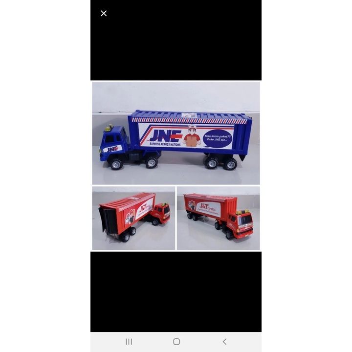 Jual Mainan Truk Kontainer JNE J&T - Miniatur Mobil Box Ekspedisi Anak ...