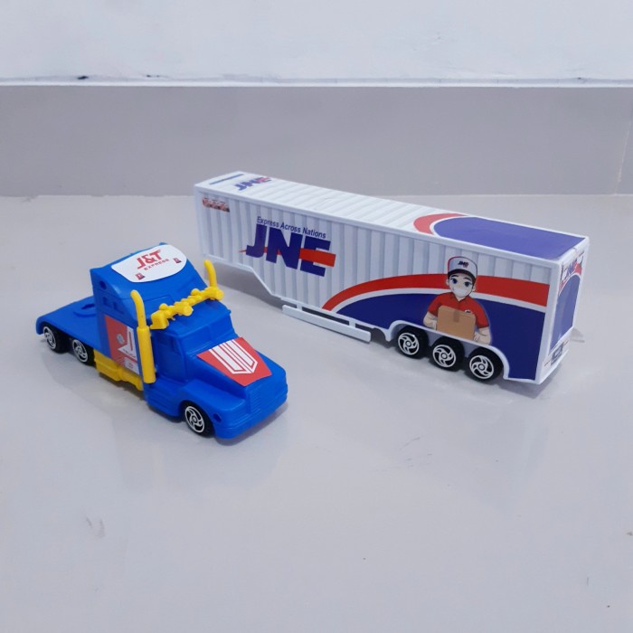 Jual Mainan Truk Kontainer Ekspedisi - Miniatur Mobil Box JNE J&T DHL ...