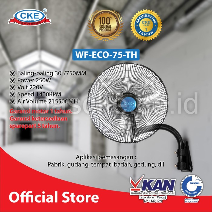Jual KIPAS TEMBOK/CKE Wall Fan WF-ECO-75-TH 30 Inch Kipas Angin Dinding ...