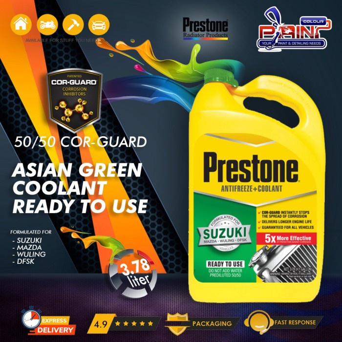Jual Prestone Asian Green Coolant 50/50 Cor-Guard Ready To Use Air ...