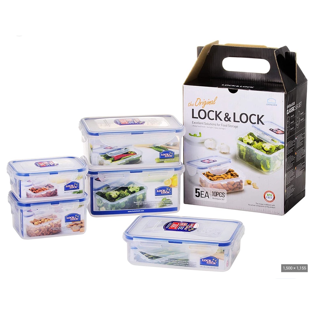 Jual LocknLock Special Gift Set isi 5pcs HPL815SG5 | Shopee Indonesia