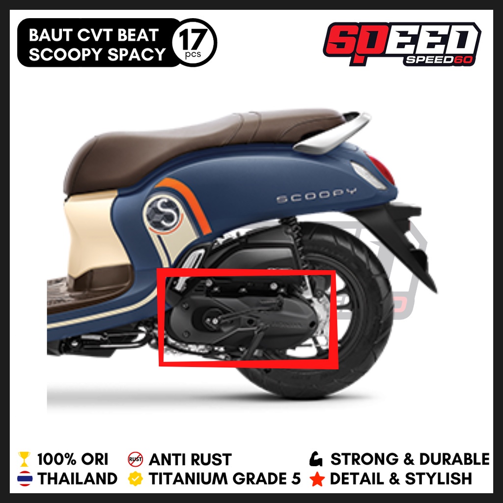 Jual Baut CVT Honda Scoopy Beat Spacy Baut Titanium Grade 5 Thailand King Nut | Shopee Indonesia