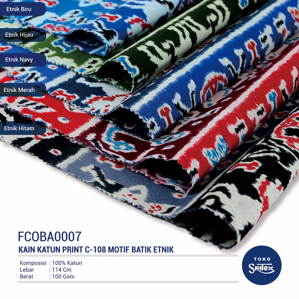Jual Toko Sritex Kain Katun Print Batik Etnik Premium Ekspor C108 ...