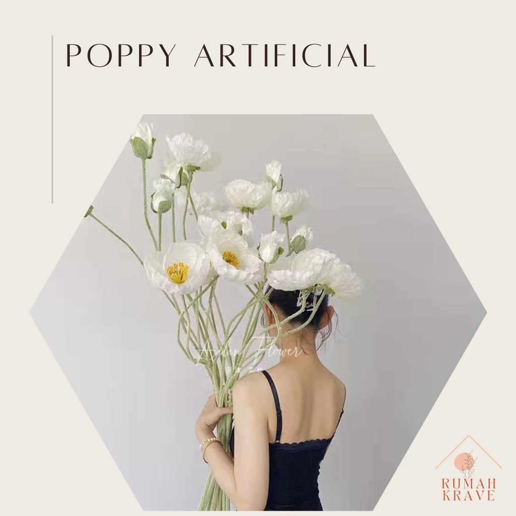 Jual RUMAH KRAVE - Poppy Artificial Bunga Popi Palsu Plastik Kain Jumbo ...
