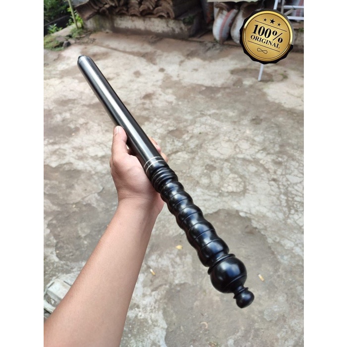 Jual Tongkat Satpam Keamanan Kayu Kelor Hitam Variasi Timah Panjang ...
