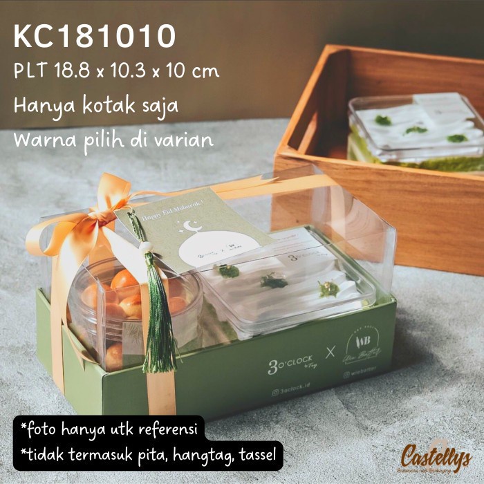 Jual 10 Pcs Kotak Box Mika KC181010 HIJAU Packaging Kue Bolu Lapis ...