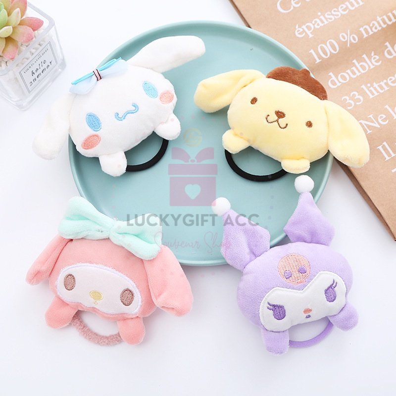 Jual IKAT MODEL HANDUK / IKATAN RAMBUT SANRIO POMPOM KEPALA CINNAMOROLL ...