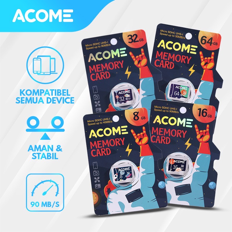 Jual ACOME Kartu Micro SD Card GB High Speed Up To 90MB/S Class 10 ...