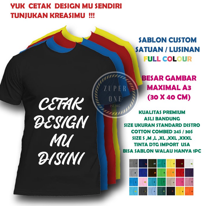 Jual Kaos Sablon kaos sablon satuan DTF ukuran A3 custom dtf warna ...