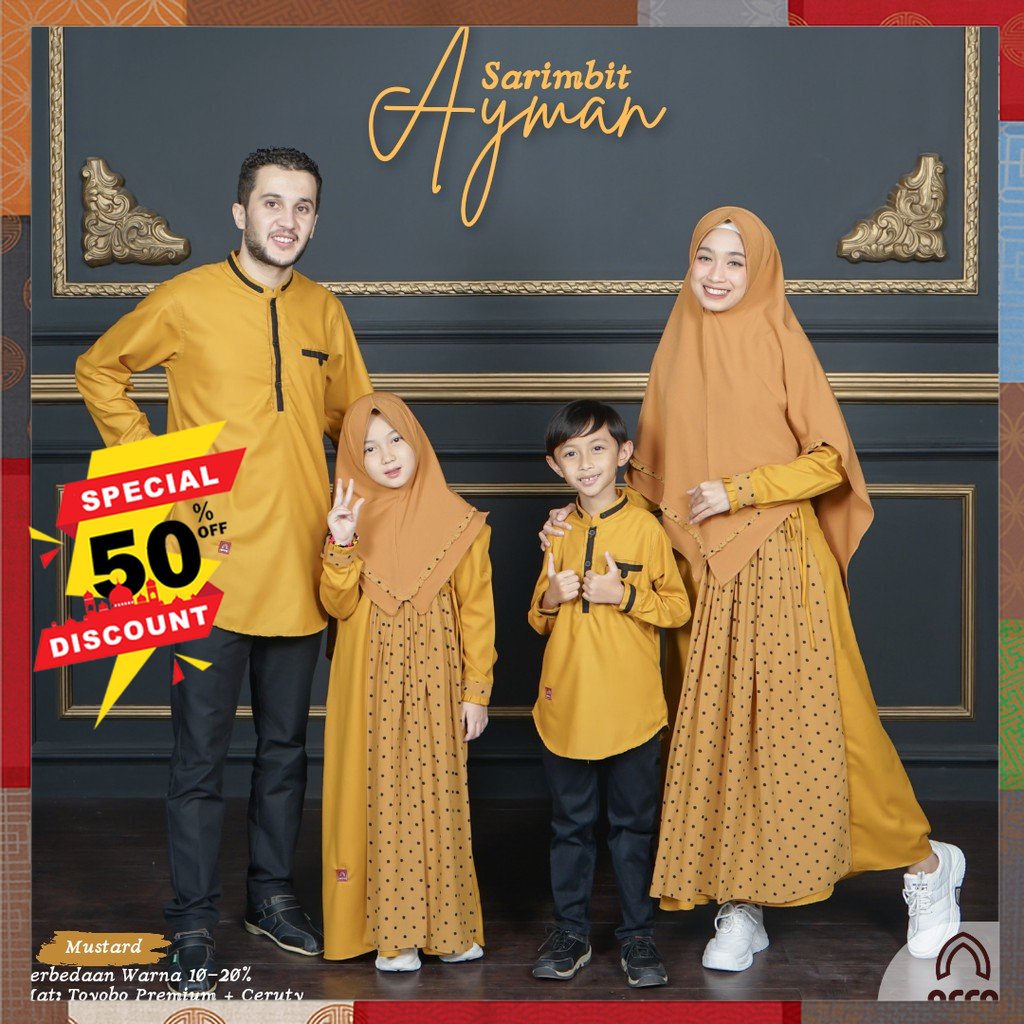 Jual Sarimbit Keluarga Muslim Gamis Couple Ibu Ayah dan Anak Suami ...