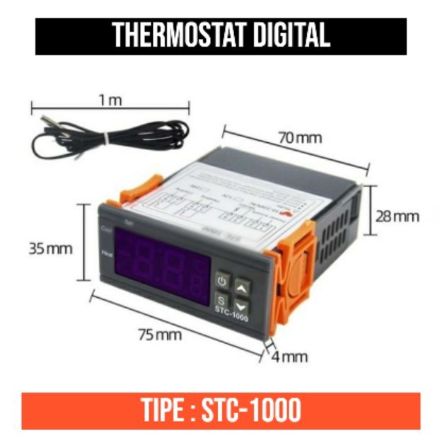Jual Digital Thermostat STC1000 Suhu Temperature Controller STC-1000 ...
