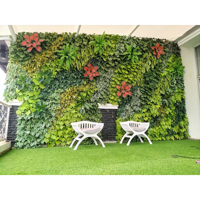 Jual Jasa pembuatan taman vertikal sintetis tanaman palsu | Shopee ...