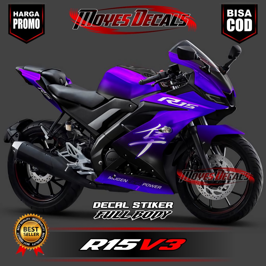 Jual Decal Striping Yamaha R15 V3 Fullbody // Stiker R15 V3 Full Blok ...