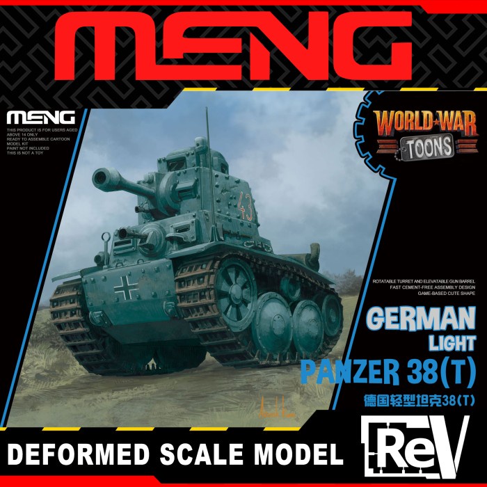Jual MENG WORLD WAR TOONS GERMAN LIGHT TANK PANZER 38 T | Shopee Indonesia
