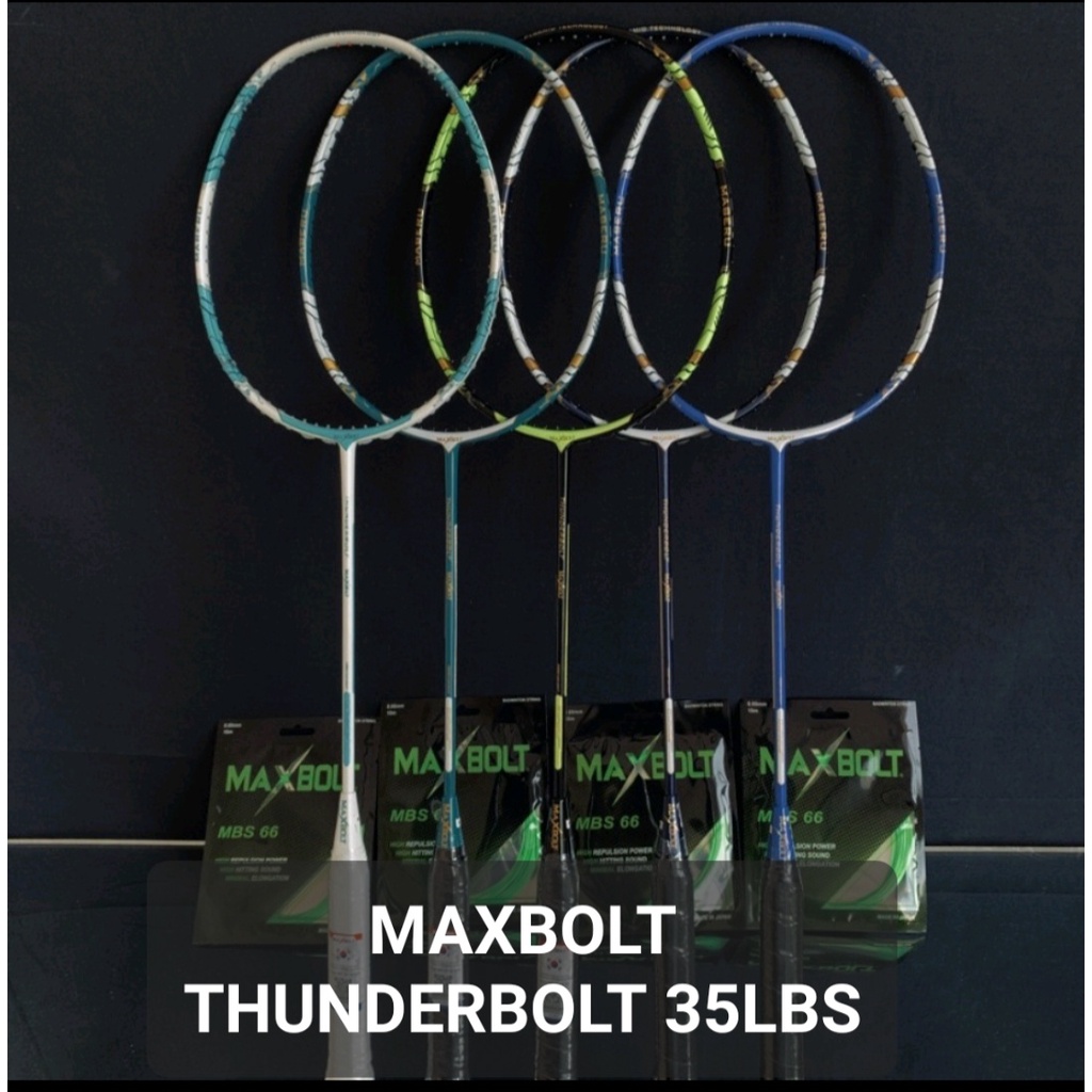 Jual Raket Badminton MAXBOLT THUNDERBOLT 35LBS 100% Original | Shopee ...