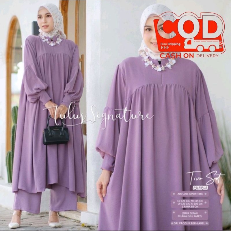 Jual TIVA Set Crinkle Airflow Jumbo LD 120 - Setelan Long Tunik Big Size jumbo crinkle polos ...