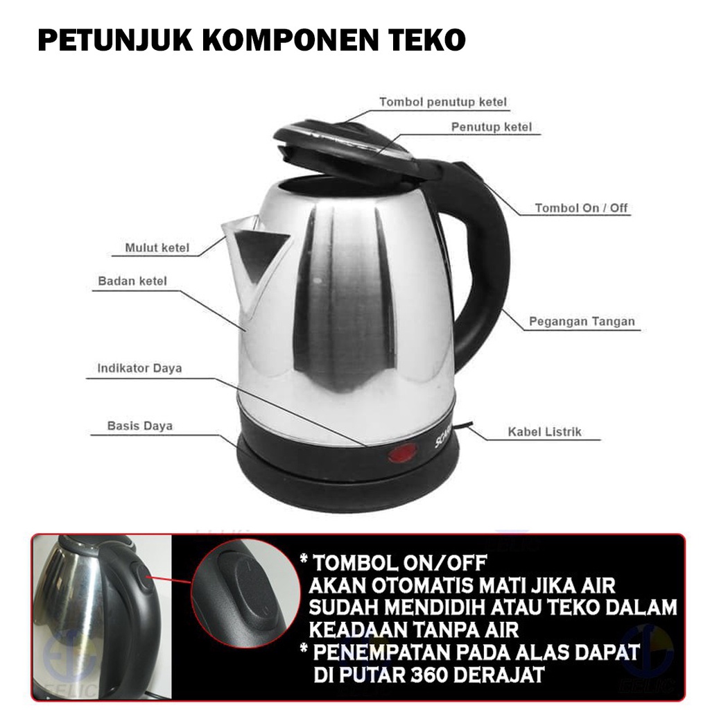 Jual Teko listrik otomatis - Teko listrik 1,8 - Electric Kettle ... Jual Teko listrik otomatis - Teko listrik 1,8 - Electric Kettle ...