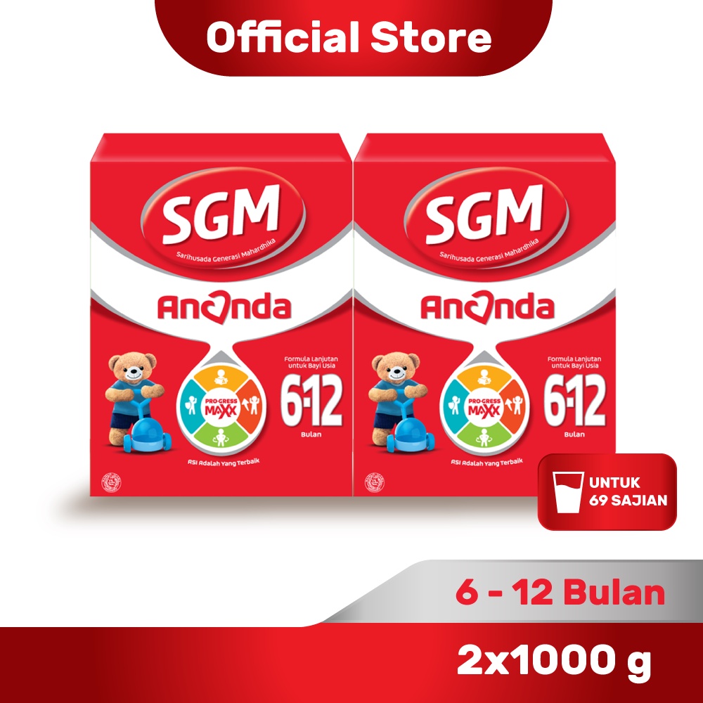 Jual SGM Ananda 2 (6-12 Bulan) Formula Bayi Bubuk 1000 gr x 2 | Shopee Indonesia