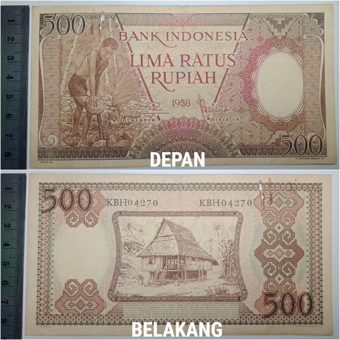Jual Uang Kuno Indonesia 500 Rupiah tahun 1958 Asli Peninggalan Sejarah ...