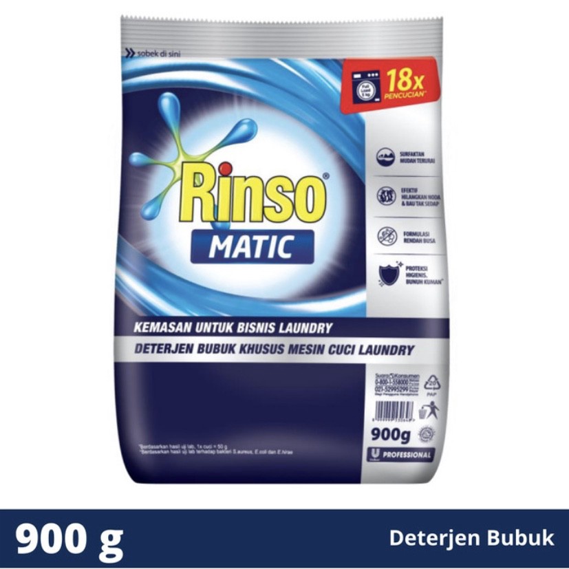 Jual Rinso Matic Professional Deterjen Bubuk 900gr | Shopee Indonesia