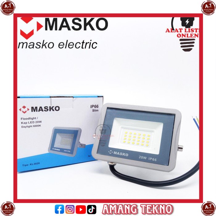 Jual KAP SOROT LED SLIM SUPER 20W 20 W Outdoor 20 Watt - Putih MASKO ...