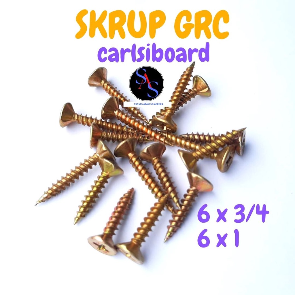 Jual SAS 6x1" Baut Sekrup Kalsiboard Baut Skrup Kuning GRC Kalsi 6 x 1 ...