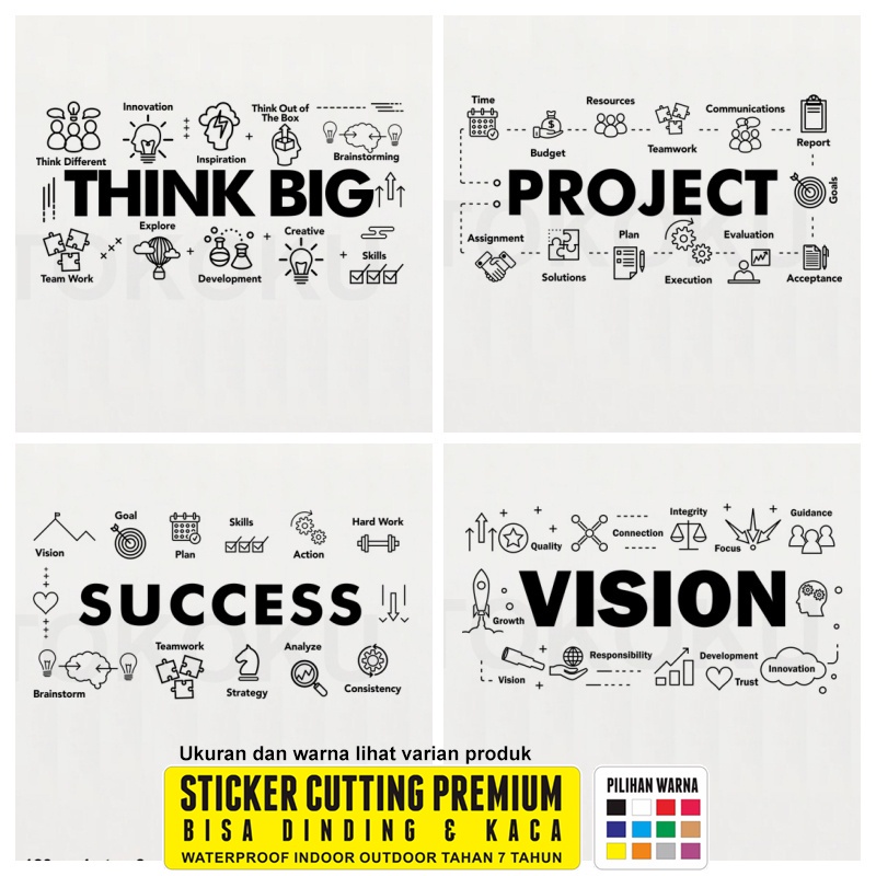 Jual Stiker Dinding dan Kaca Kantor Quotes Motivasi Kerja Kantor ...