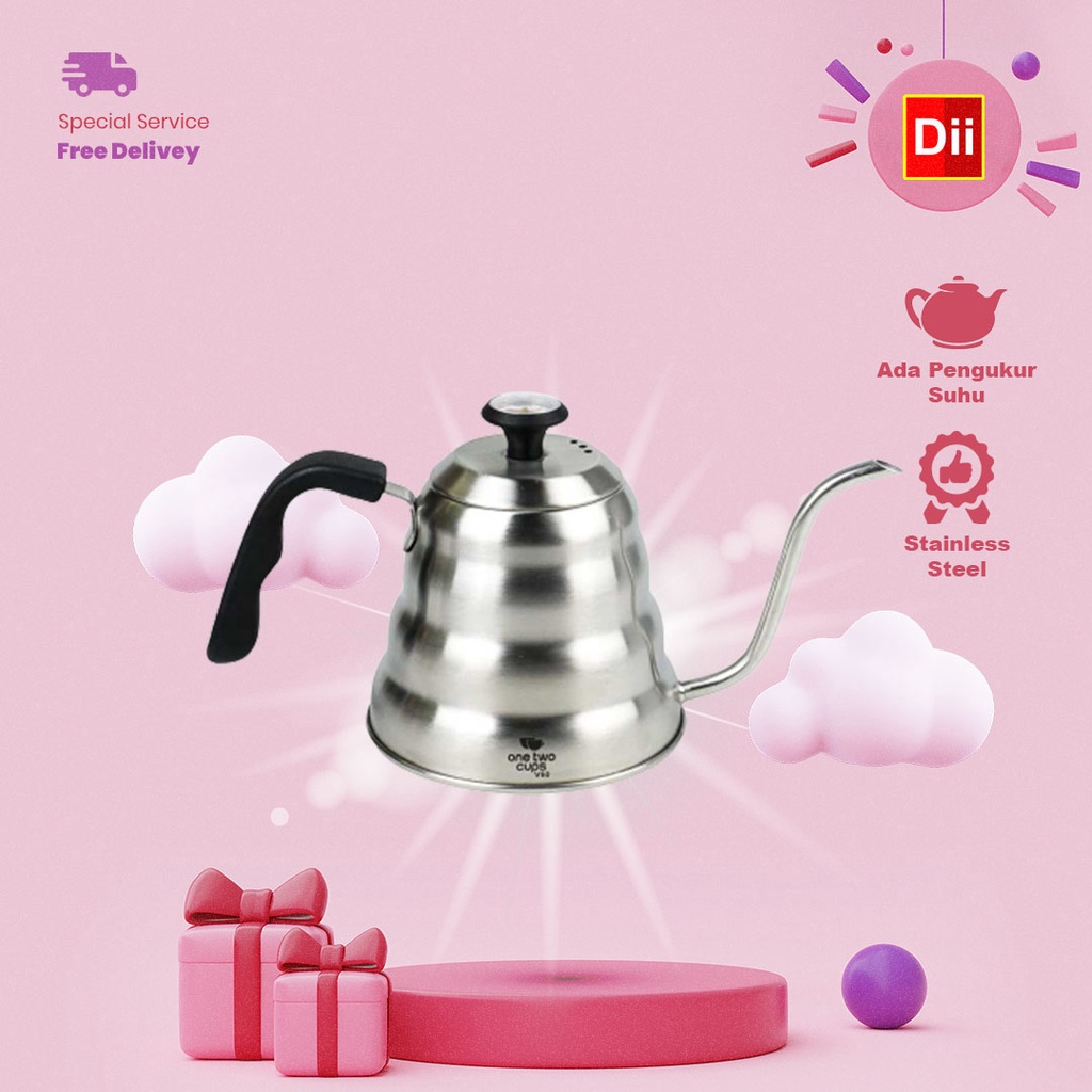 Jual One Two Cups Coffee Teko Maker Pot V60 Drip 1155ml with ...