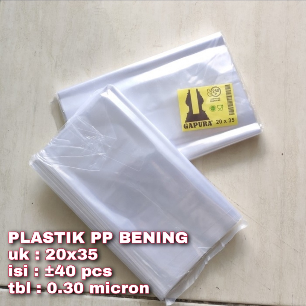 Jual Plastik pp bening 20x35 (PAKET 4 BUNGKUS) Merk GAPURA 0.3 micron ...