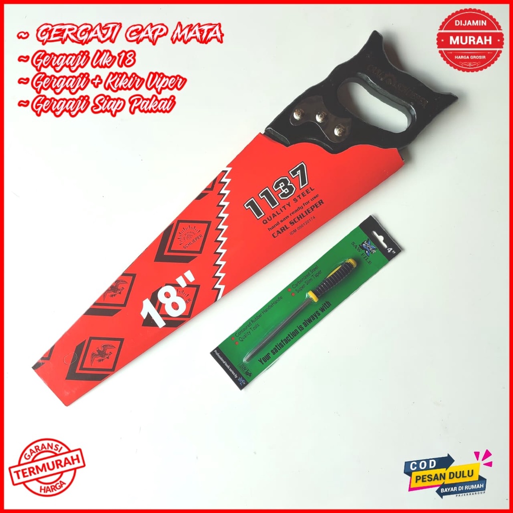 Jual Gergaji Cap Mata 18 Inch Original dan Kikir- Gergaji Kayu Cap Mata ...