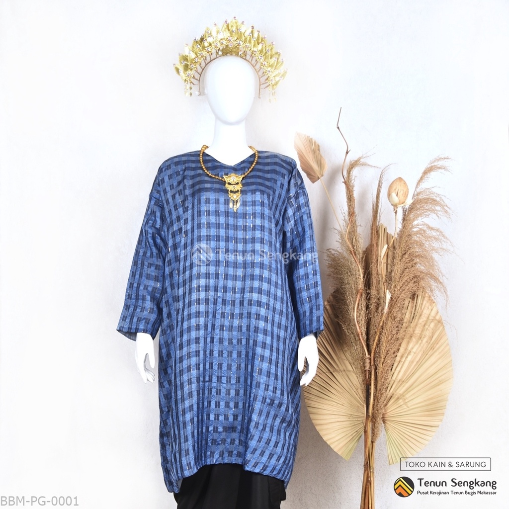 Jual Baju Bodo Organza Modern Bugis Makassar Lengan Panjang Biru ...