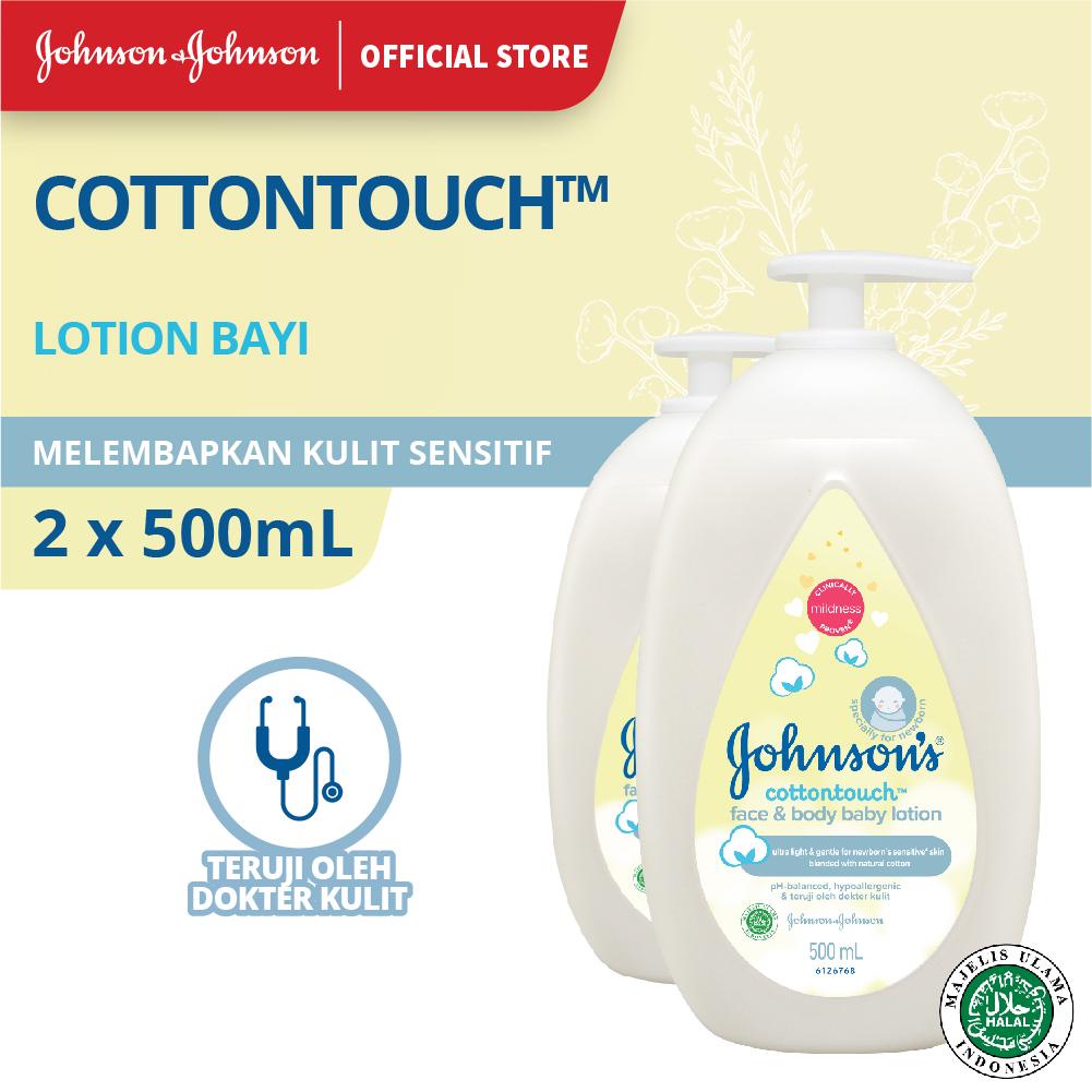 Jual Johnson's Cotton Touch Lotion 500ml - Isi 2 | Shopee Indonesia