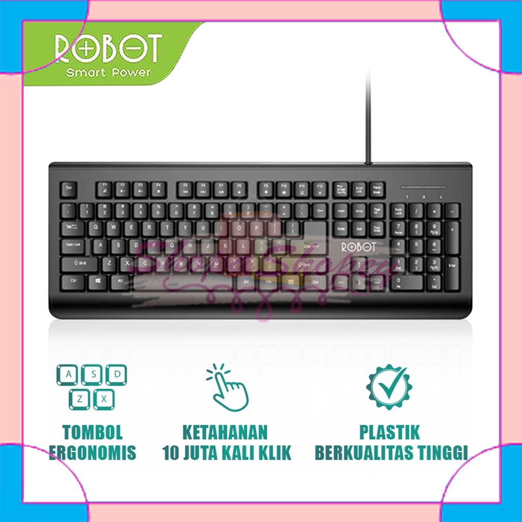 Jual ROBOT RK20 Keyboard Komputer Kabel / Portable Mini Office Wired ...