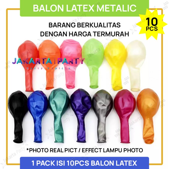 Jual ISI 10 Pcs Balon Latex Metalik Isi / Balon Ulang Tahun Balon Latex ...