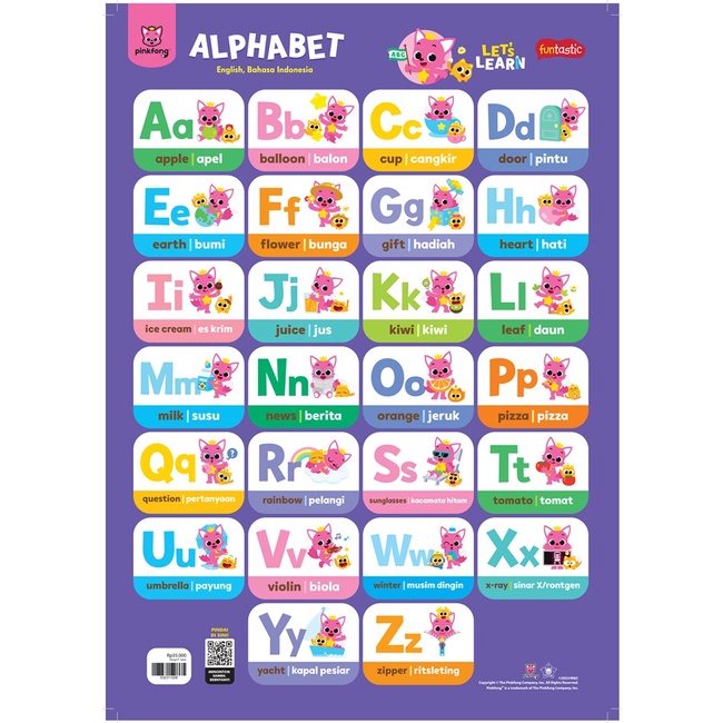 Jual Poster Pinkfong - Alphabet (Bahasa Indonesia-Inggris) | Shopee ...