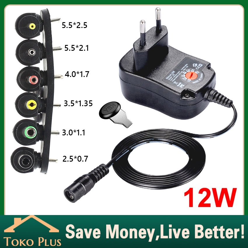 Jual Adaptor Adjustable Multi Jack 3-12 Volt DC | Shopee Indonesia
