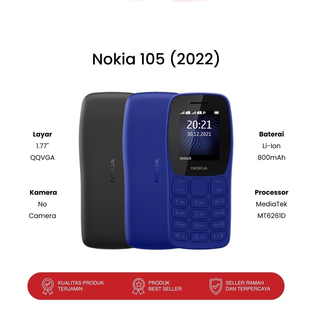 Jual HP NOKIA 105 (SIMBA) TA-1465 | Shopee Indonesia
